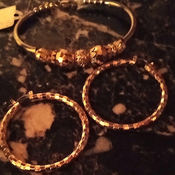 Boutique | Jewelry | Beautiful 24kt Gp Beaded Bangle Earring Set | Poshmark